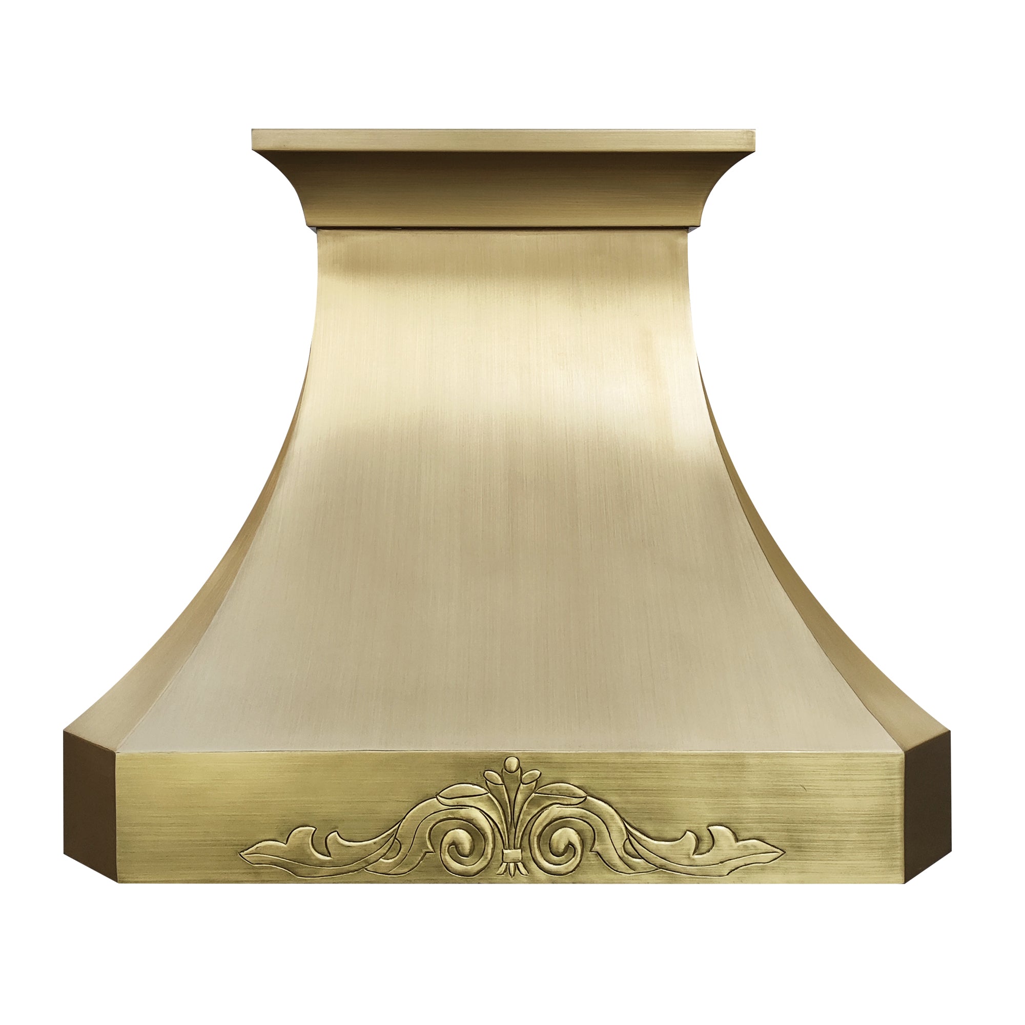 Custom Antique Brass Kitchen Hood | SINDA Luxury Custom Kitchen Hood