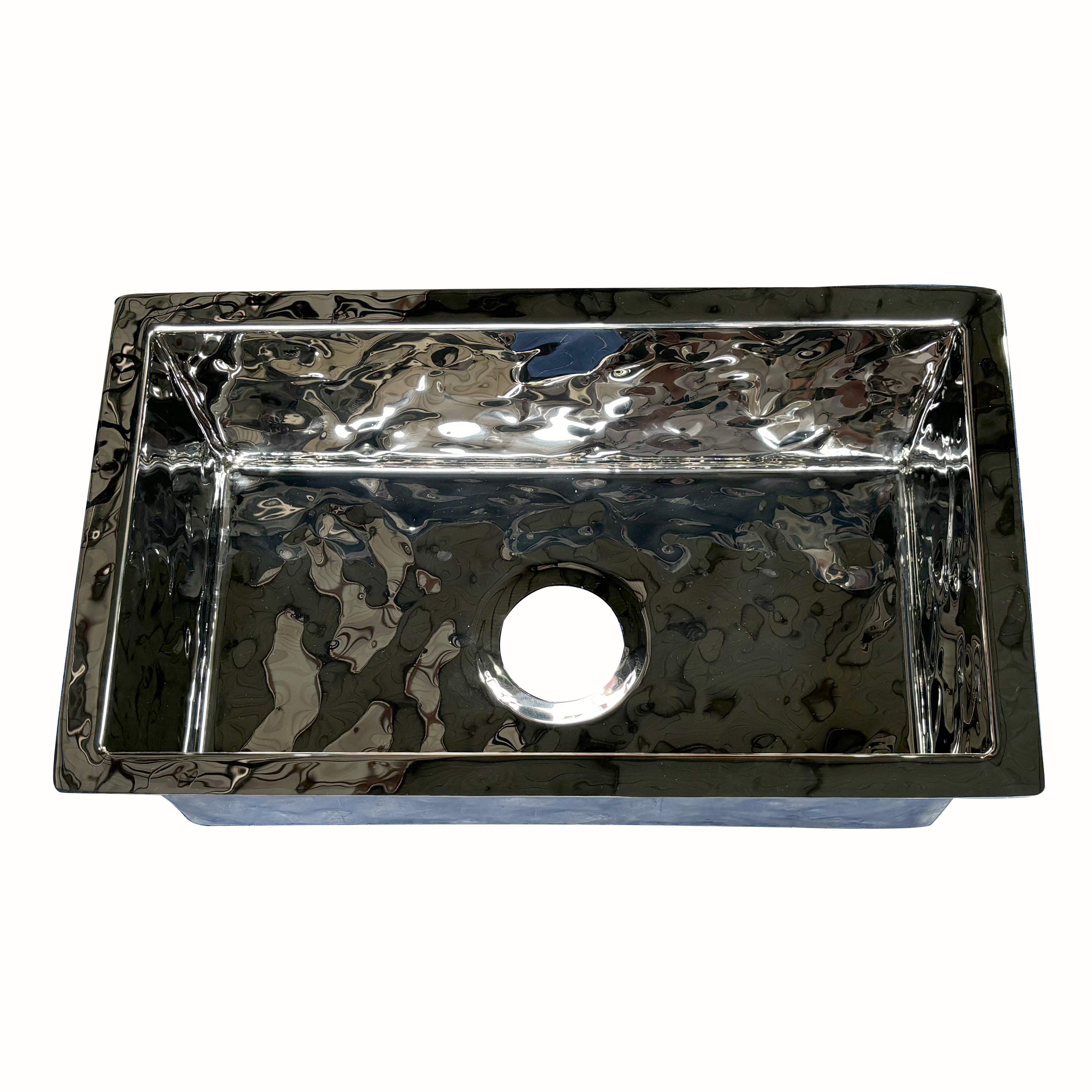 SINDA Single Bowl Water Ripple Hammered Undermount Stainless Steel Sin