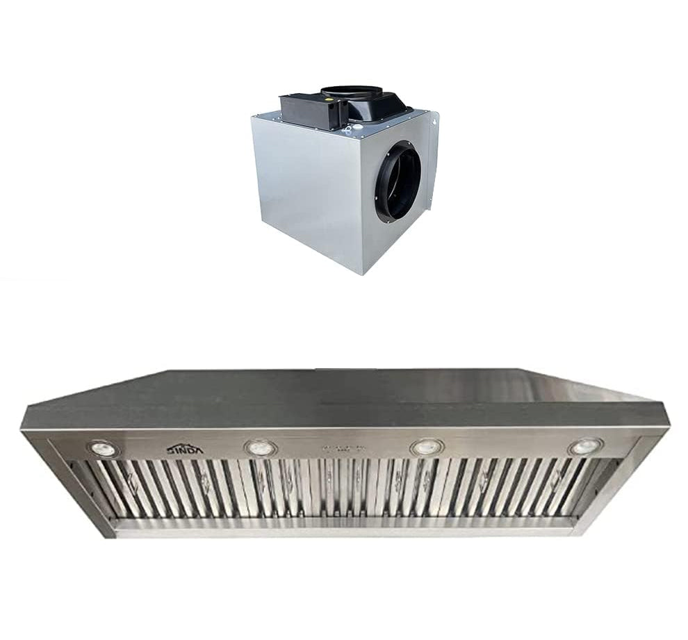 SINDA 48-inch Range Hood Insert with 1260CFM Inline Remote Blower, 4-S