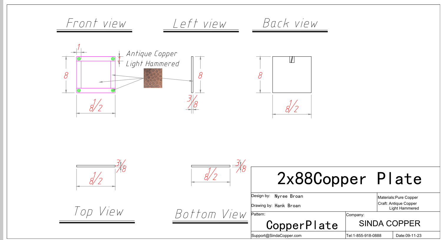 Copper Plates For Steve - SINDA