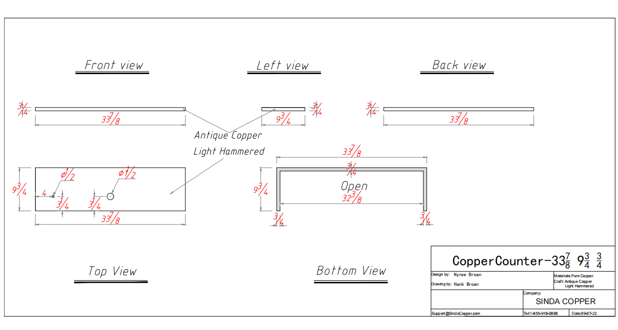 Custom copper counter - SINDA