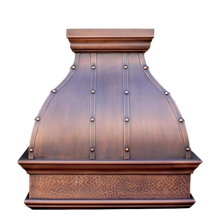 CUSTOM - SINDA H25 Hammered Copper Range Hood + Extension - SINDA