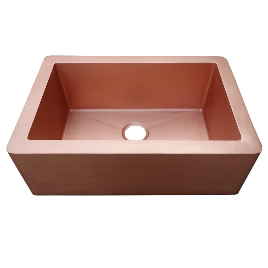 SINDA Single Bowl 14 Gauge Farmhouse Apron Copper Kitchen Sink KSA-1 ...